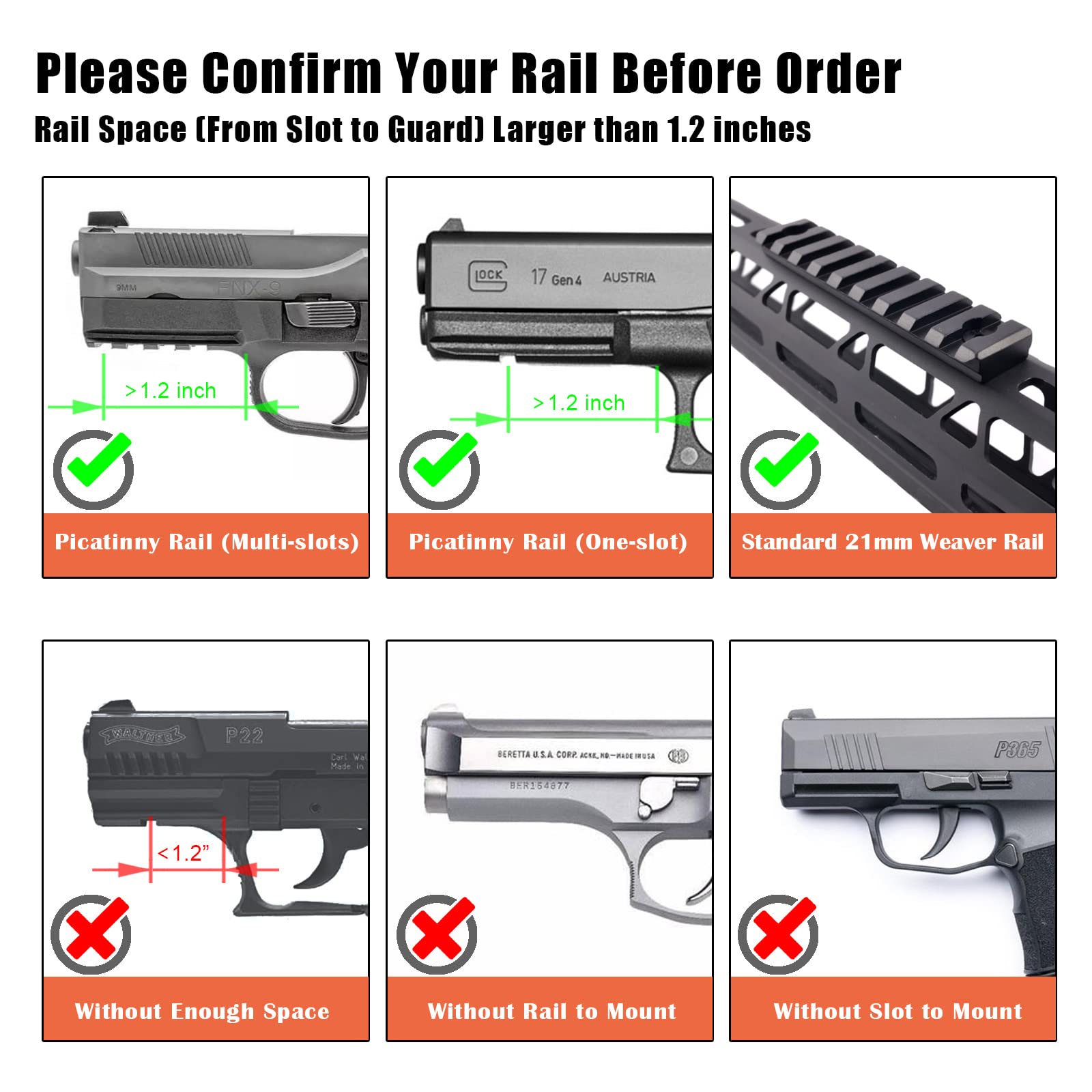 Bayattoo Pistol Laser Sight with Picatinny Weaver Rail Mount for Handgun and Rifle(Red Laser)
