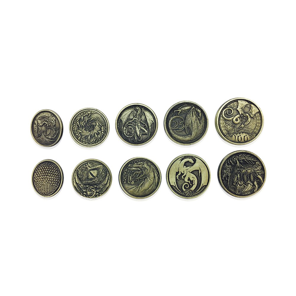 Norse Foundry Dragon Variety Pack (Set of 10) (Metal Plated Novelty) Adventure Coins for RPGs / LARP | DND Pathfinder Live Action Role-Playing Games