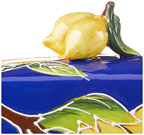 Blue Sky Ceramic Lemon Butter Dish, Multicolor
