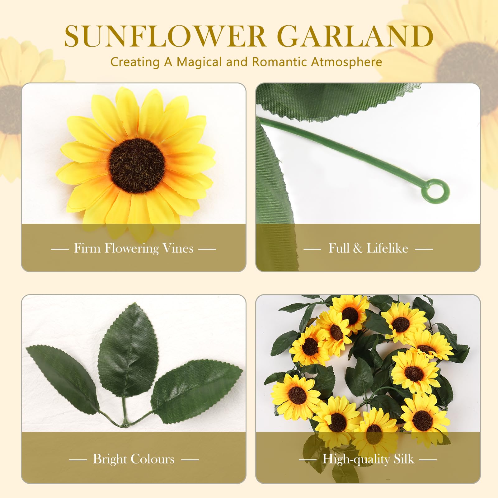 Beferr 30pcs Artificial Fabric Sunflower Heads 4.1" Silk Yellow Sunflower for Home Garden Craft DIY Art Wedding Party Decor