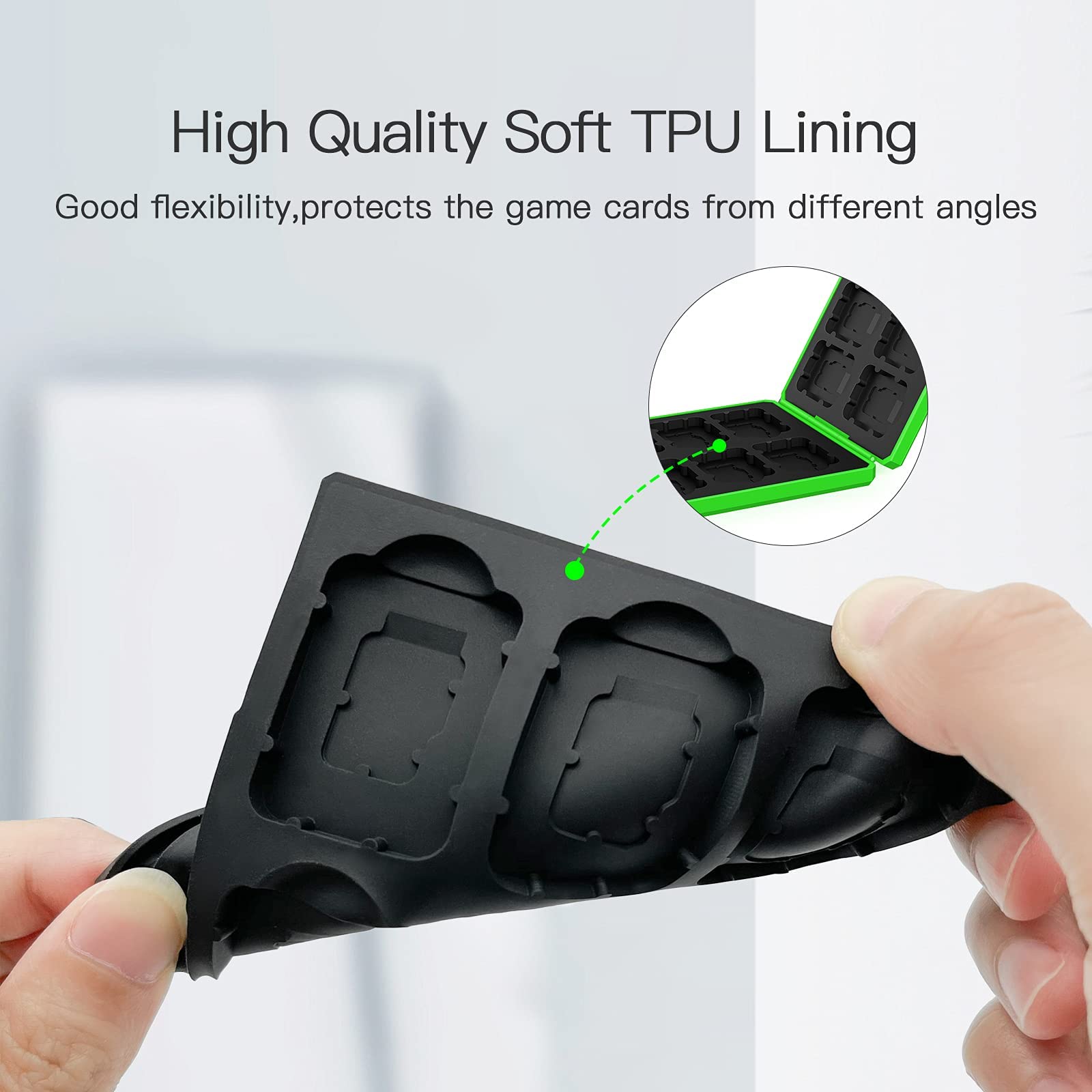 UFOPETIE Card Case for Nintendo Switch Game Card,Compatible with Nintendo Switch Case Animal Crossing Theme,Game Case for Animal Crossing Cards,for Switch Accessories-A Leaf-Thumb Grip 2PCS