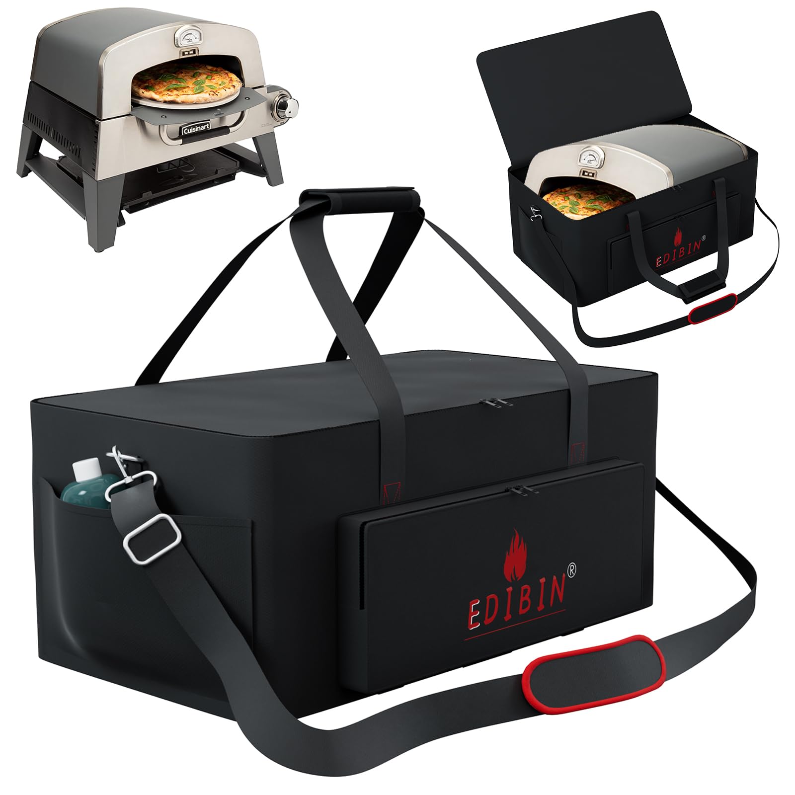 Pizza Oven Plus Carry Bag for Cuisinart CGG-403 3-in-1 Pizza Oven Plus, Heavy Duty 600D Waterproof Pizza Oven Plus Grill Carry Bag for Cuisinart 3 in 1 Pizza Oven Plus Black