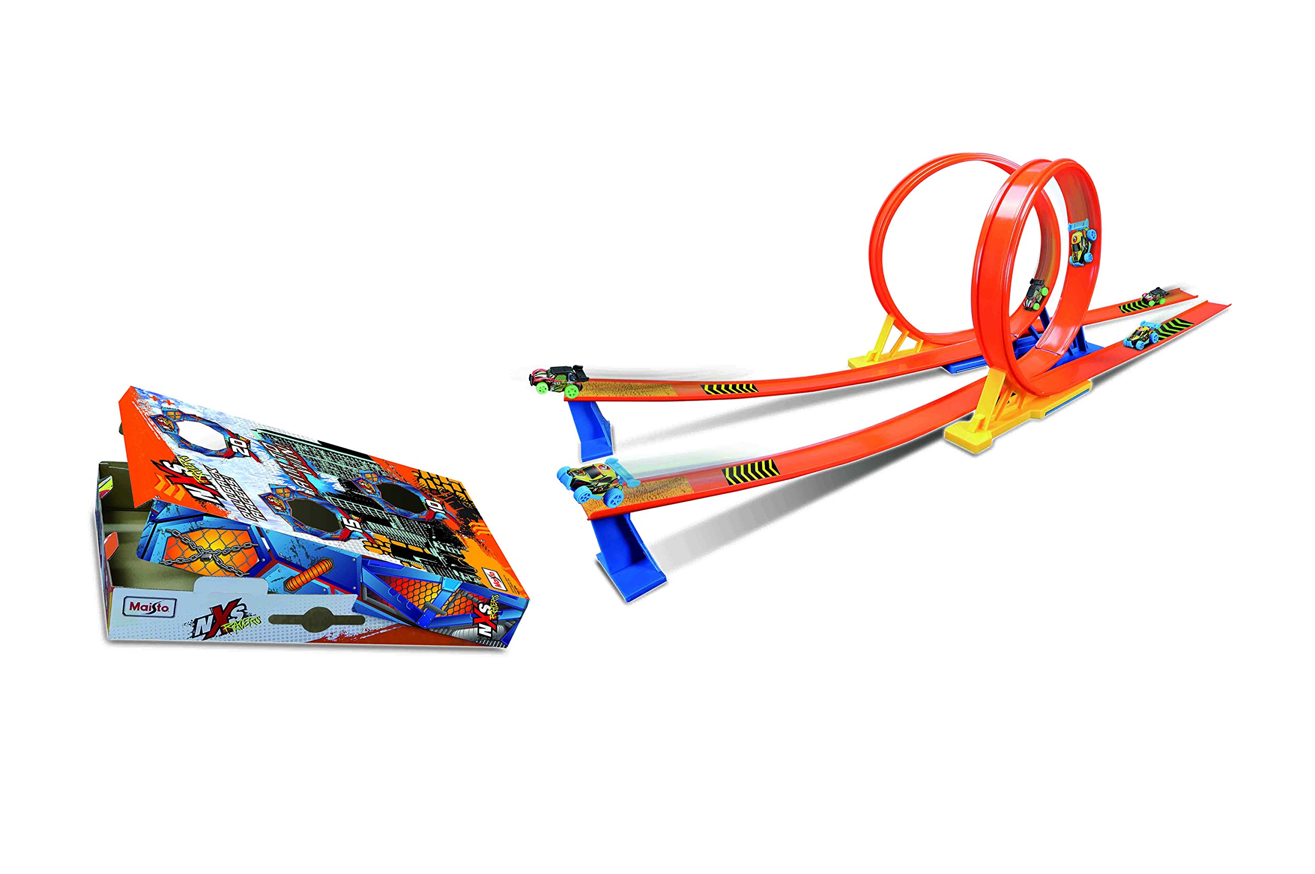 Maisto M12452 NXS Dual Challenge Racing Set, Assorted Designs and Colours
