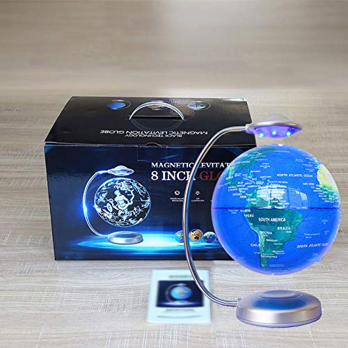 Floating Globe, 3D Rotation with Led Magnetic Levitation Globe, Floating World Map for Learning and Education, Home Desk Decoration, Creative Gift Decoration