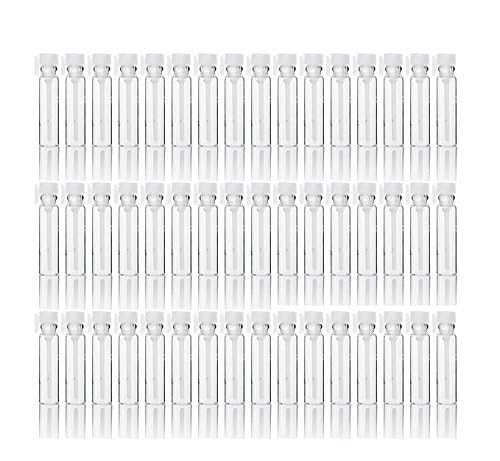Elfensatll- 100PCS Transparent Clear 1ml 1/4 Dram Empty Glass Sample Vials With 0.5ml 10pcs Pipettes Droppers for Party Makeup Tool Essential Oils Aromatherapy Perfume Cologne