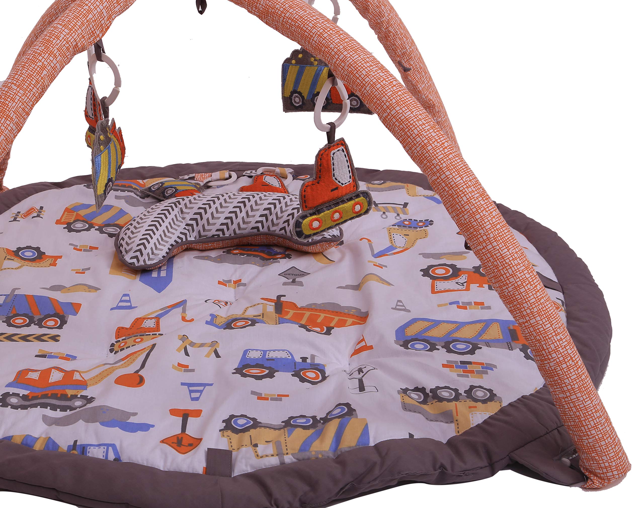 Bacati Construction Multicolor Boys Activity Gym with Mat