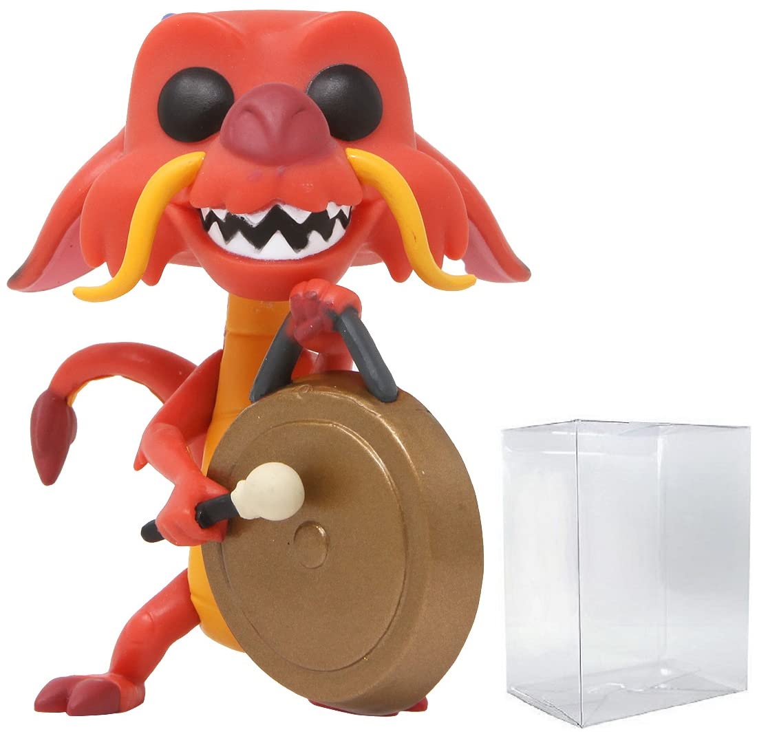 POP Disney: Mulan - Mushu with Gong Funko Pop! Vinyl Figure (Bundled with Compatible Pop Box Protector Case), Multicolored, 3.75 inches