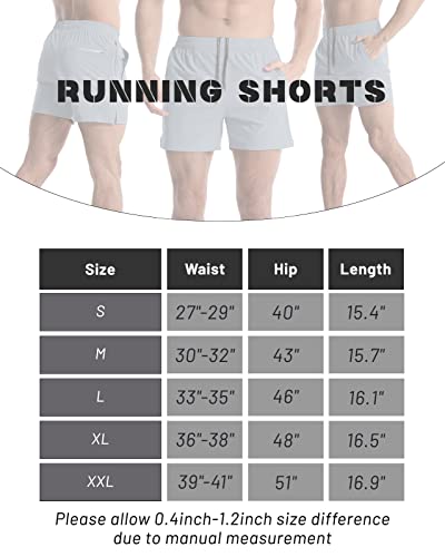 Lempue 2 Pack Workout Gym Shorts for Men 5 Inch Lightweight Running Shorts Quick Dry Sports Athletic Shorts with Pockets