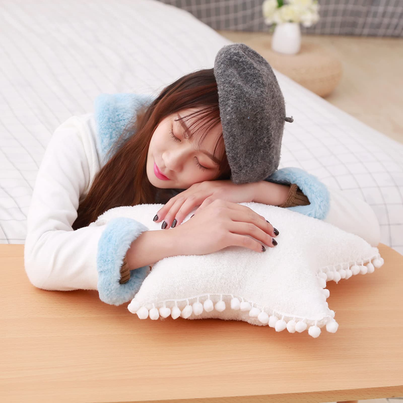 elfishgo Creative Star Moon and Cloud Plush Pillows Stuffed Toys (White, Cloud)