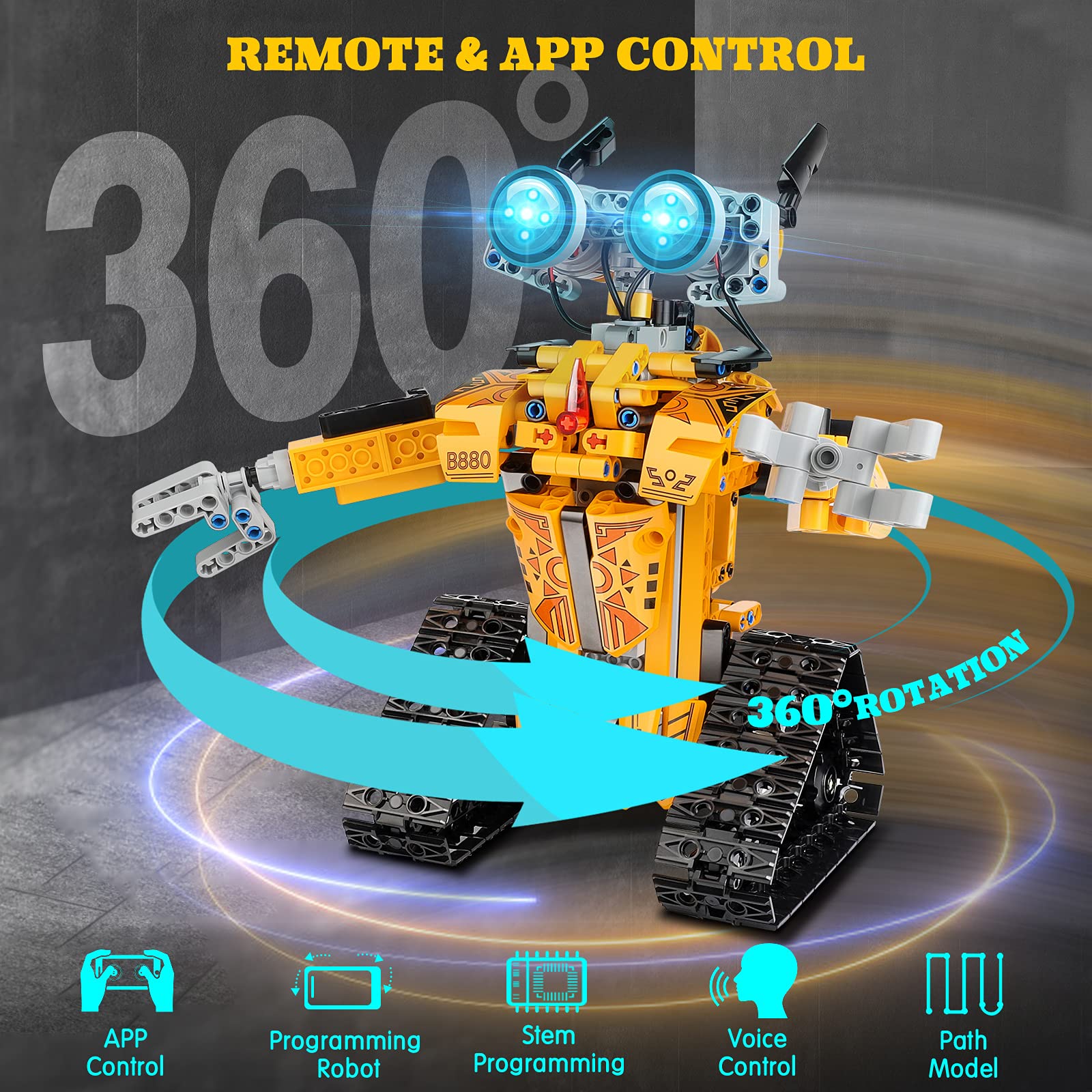 OASO STEM Projects for Kids Ages 8-12, Remote & APP Controlled Robot Building Toys Birthday Gifts for Boys and Girls (468 Pieces)
