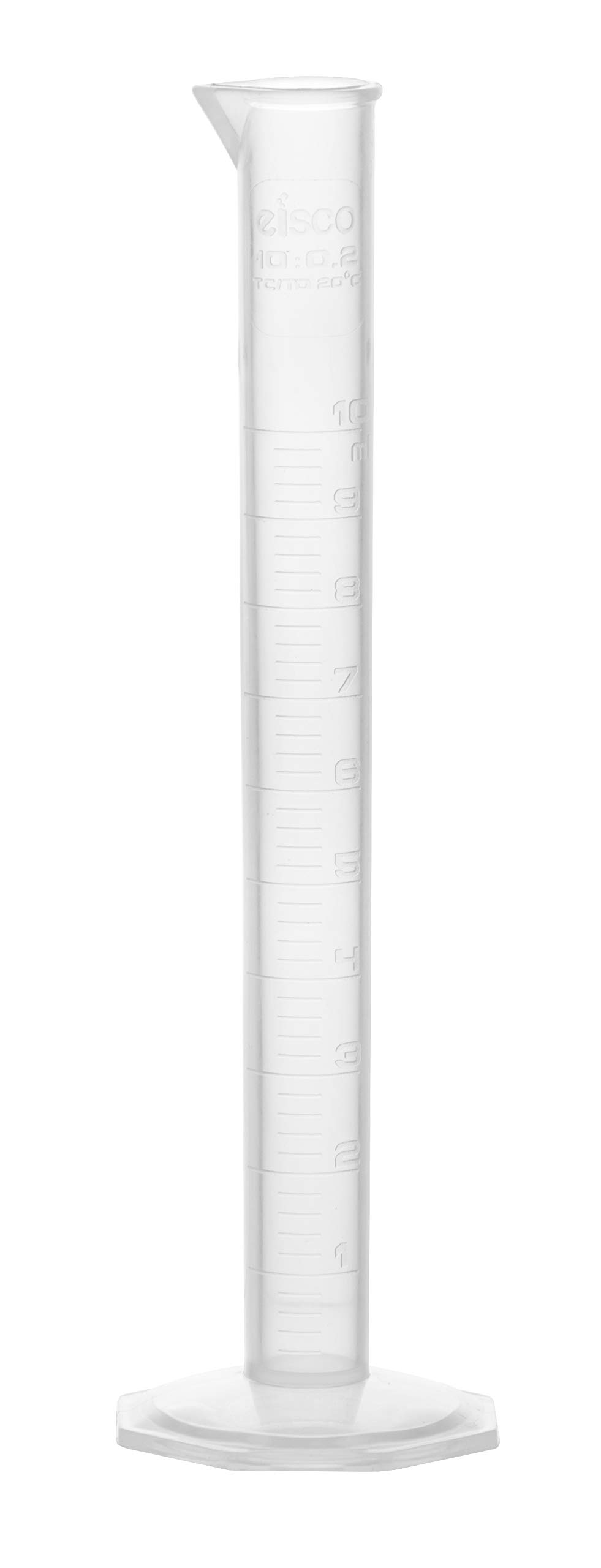 EISCO 7PC Graduated Cylinder Set - Class B - 10ml, 25ml, 50ml, 100ml, 250ml, 500ml & 1000ml - Polypropylene Plastic, Octagonal Base, Moulded Graduations - Industrial Quality, Autoclavable