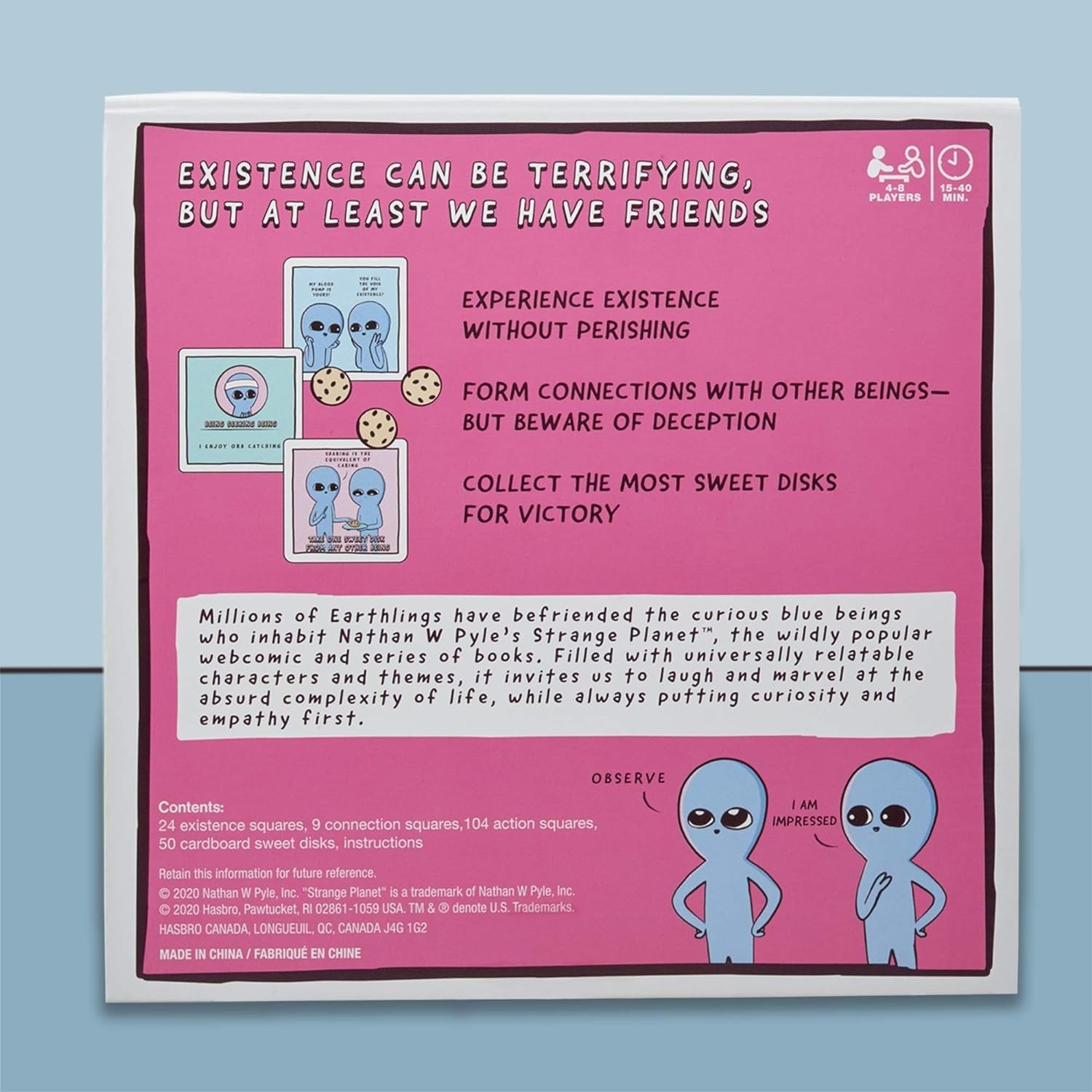 Hasbro Gaming Sweet Existence, A Strange Planet Family-Friendly Party Card Game Inspired by The Webcomic and Books by Nathan W. Pyle, for Ages 13 and Up