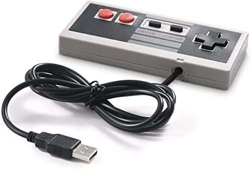 AUKS Gaming Classic NES Style USB Controller for PC, PC USB Controller Retro Gamepad Joystick Raspberry Pi Gamepad Controller for Windows PC Mac Linux RetroPie NES Emulators 2 Pack Bundle