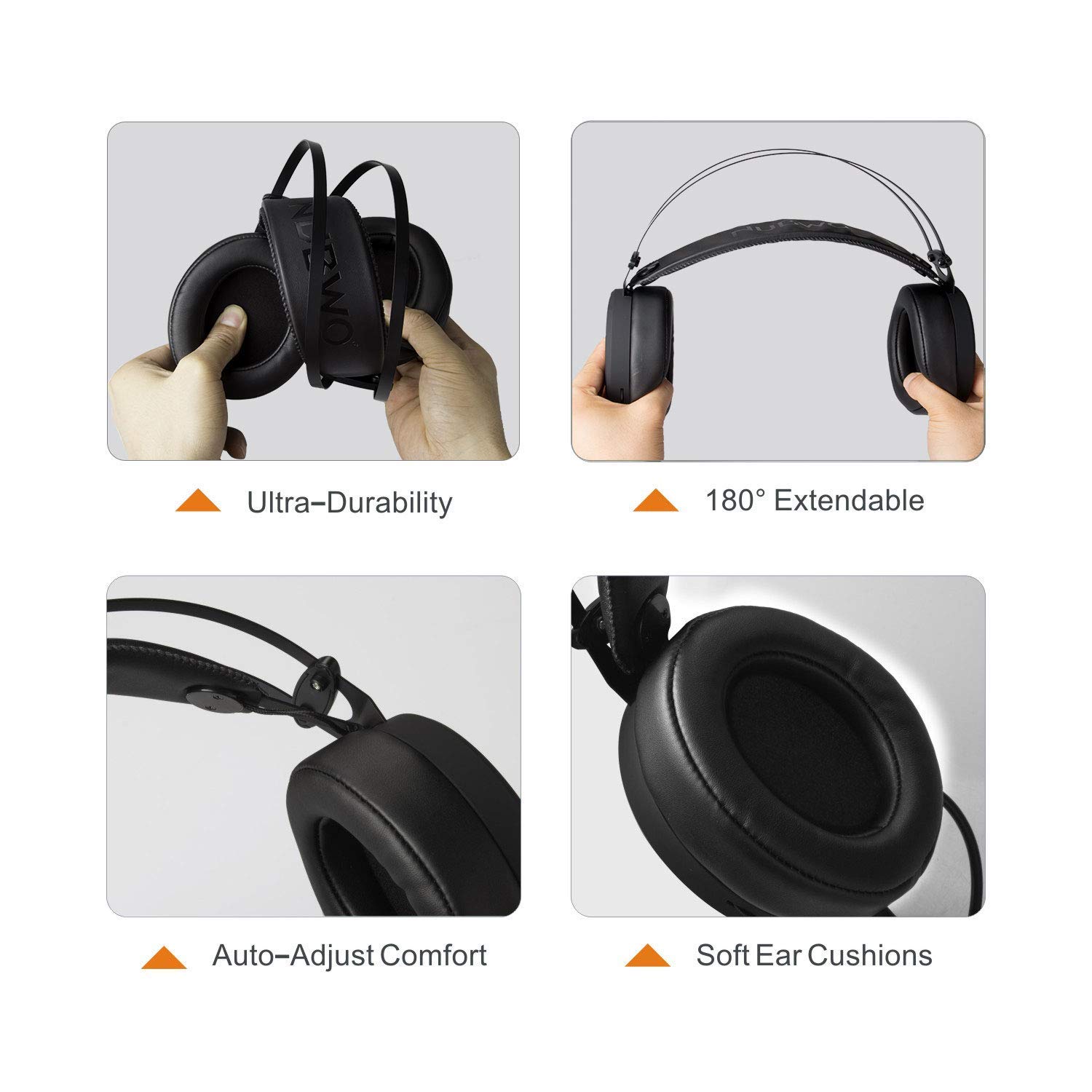 NUBWO Gaming headsets PS4 N7 Stereo Xbox one Headset Wired PC Gaming Headphones with Noise Canceling Mic , Over Ear Gaming Headphones for PC/MAC/PS4/Xbox one (Renewed)