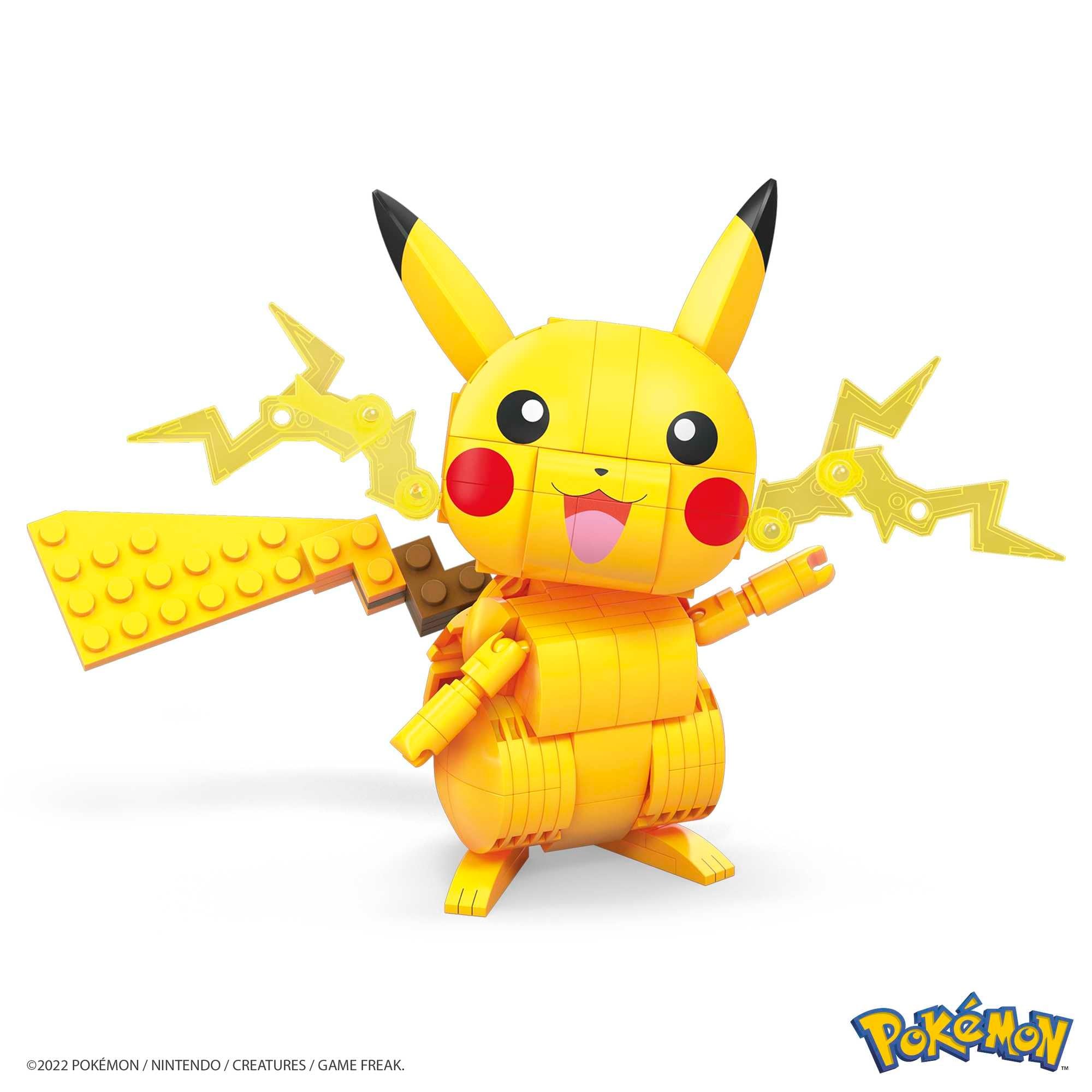 Mega Pokémon Building Toys Set Build & Show Pikachu with 205 Pieces, Articulated and Poseable, 4 Inches Tall, for Kids