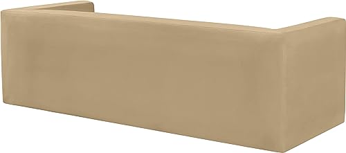 Meridian Furniture 665Camel-S Henson Collection Modern | Contemporary Velvet Upholstered Sofa with Soft Camel Velvet, Solid Wood Frame, 89.5" W x 34.5" D x 28" H, Camel
