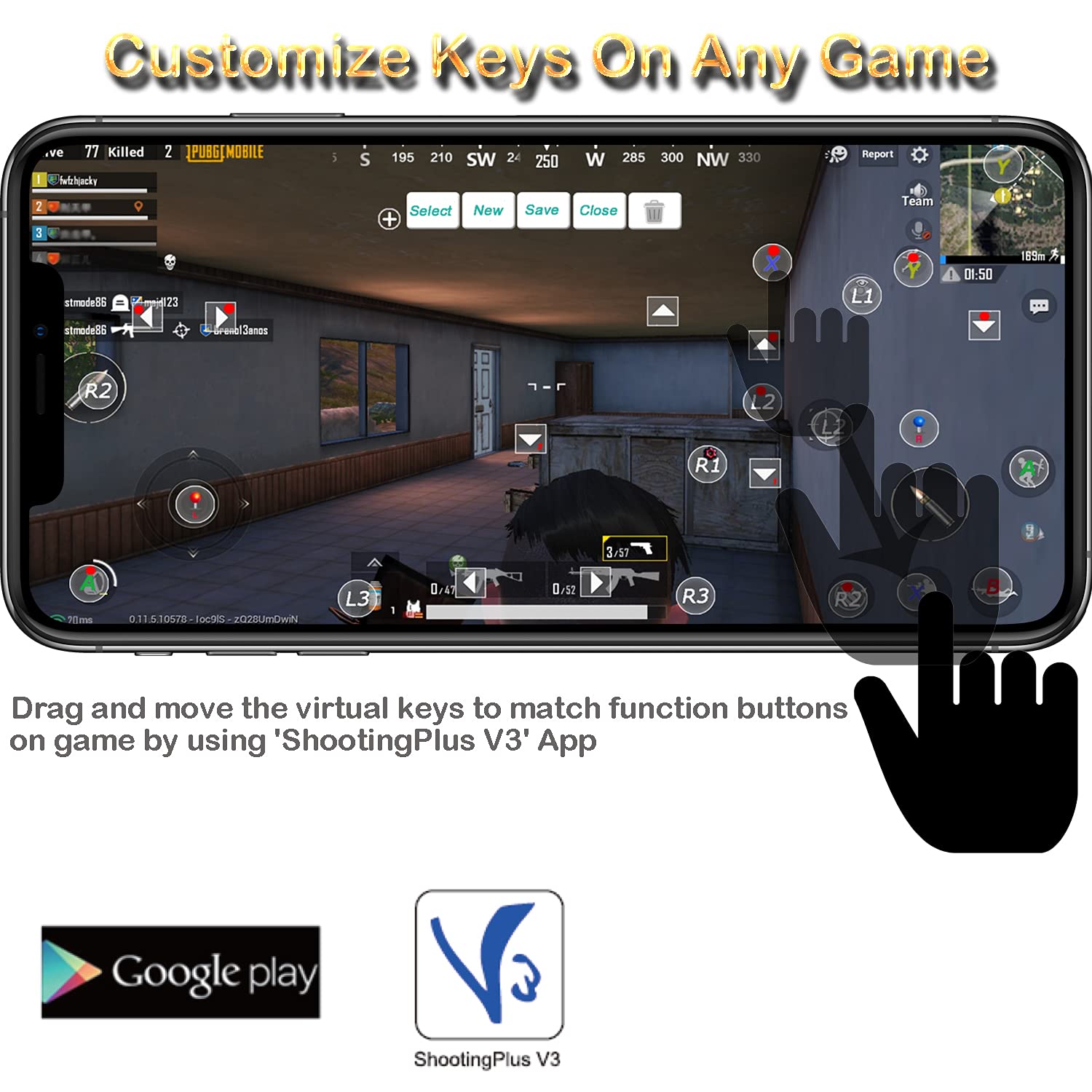 Megadream Android Gamepad Controller, Wireless Key Mapping Gamepad Joystick Perfect for PUBG Mobile & Call of Duty, Compatible for Samsung Galaxy HTC LG Other Phone, Not for iOS/PC