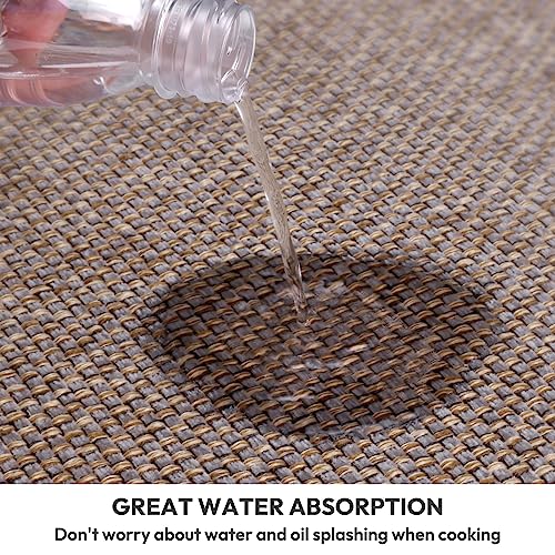 Kitchen Mats for Floor,Kitchen Rug, Nonskid, Washable,Absorbent Kitchen Runner Rug for in Front of Sink,Entryway,Hallway,Rubber Backing Indoor Door Mat,Farmhouse Style Standing Mat,17.3"x28",Grey