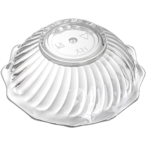 Elsjoy Set of 12 Plastic Dessert Bowls, 7 Oz Clear Small Plastic Bowls Mini Snack Bowl, 4.7 Inch Stackable Serving Bowls for Ice Cream, Candy, Nut, Fruits, Flower Shape