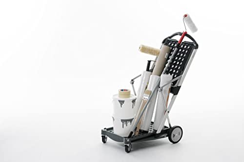 CLAX® The Original | Made in Germany | Multi use Functional Collapsible Carts | Mobile Folding Trolley | Shopping cart with Storage Crate | Platform Truck (Grey)
