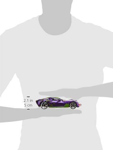 Jada 1:24 Diecast 2009 Chevy Corvette Stingray Concept with JokerFigurefor boys,Purple
