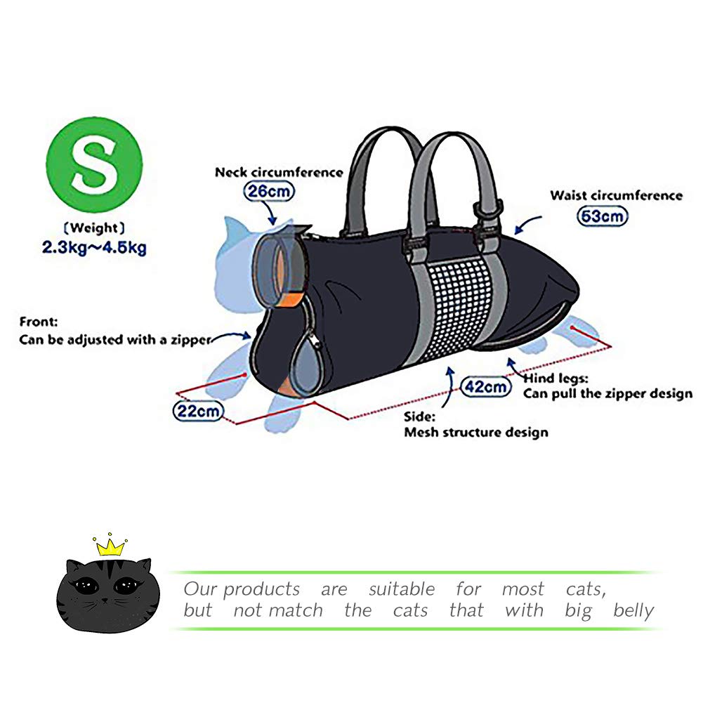 Cinf Cat Nail Clipping Cleaning Grooming Restraint Bag No Scratching Biting for Bathing Nail Trimming Injecting Examining
