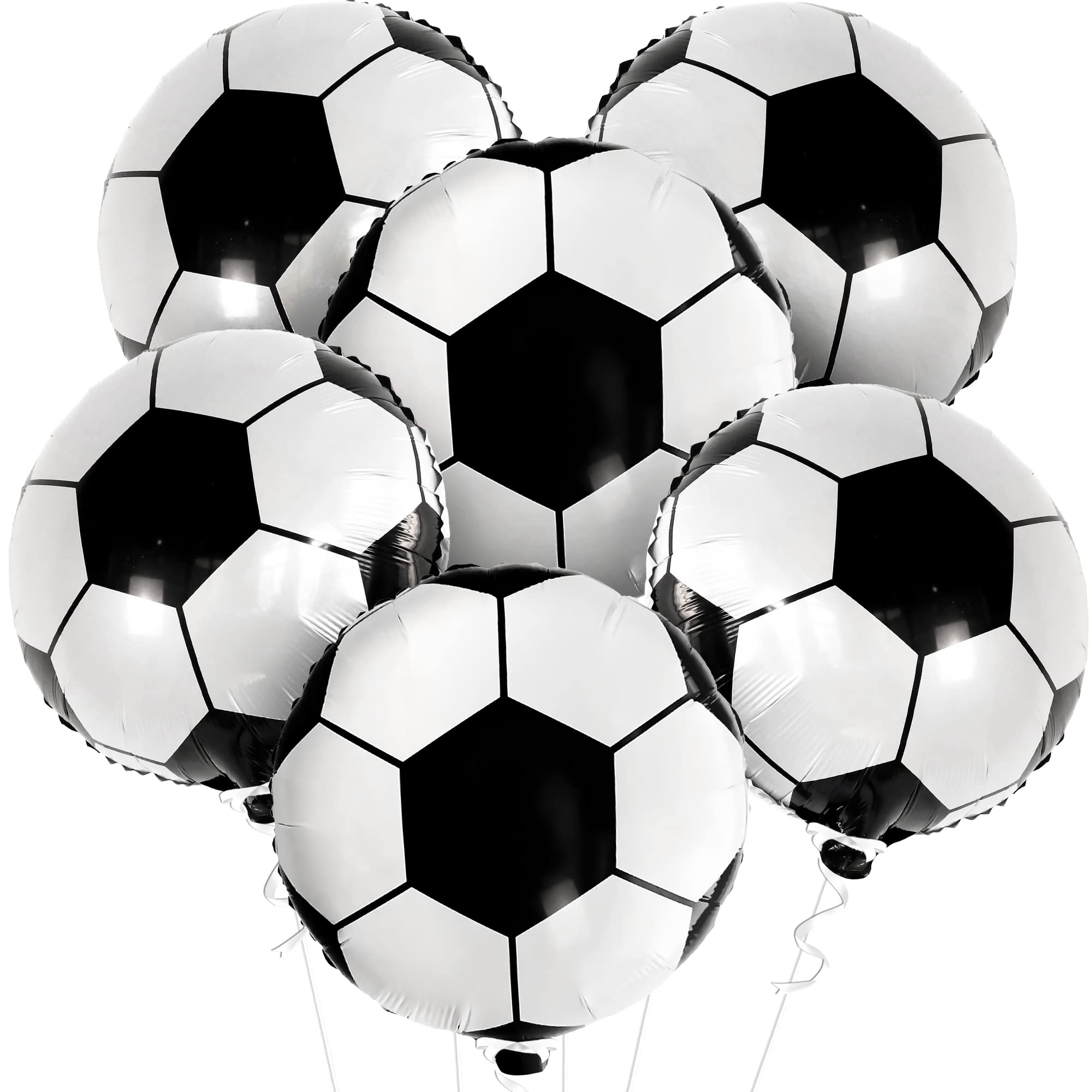 KatchOn, Soccer Balloons for Senior Night Decorations - 18 Inch, Pack of 6 | Soccer Ball Balloons, Soccer Birthday Decorations | Soccer Ball Foil Balloons for Party, Soccer Party Decorations for Boy