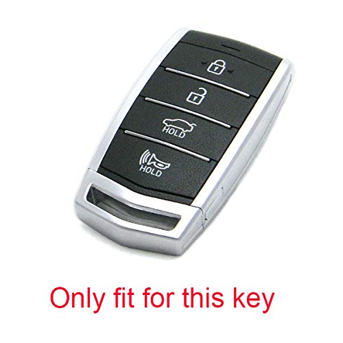 Btopars 2pcs 4 Buttons Silicone Rubber Remote Smart Key Fob Case Cover Protector Holder Jacket Compatible with Hyundai Genesis 2017 2018 2019 2020 G70 G80 G90 Black Purple