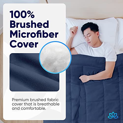 Equinox International, Two Way Cotton All-Season Navy Blue/Charcoal Grey Quilted Comforter - Goose Down Alternative - Reversible Duvet Insert Set - Microfiber Fill (350 GSM) (Queen 88 x 88 Inches)