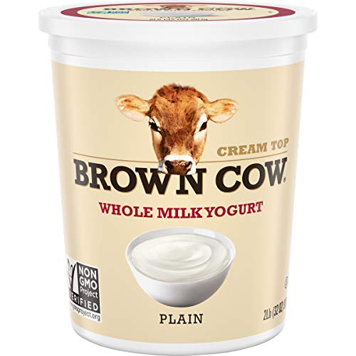Brown Cow Cream Top Plain Whole Milk Yogurt, 32 oz. Carton - Creamy, Delicious Yogurt