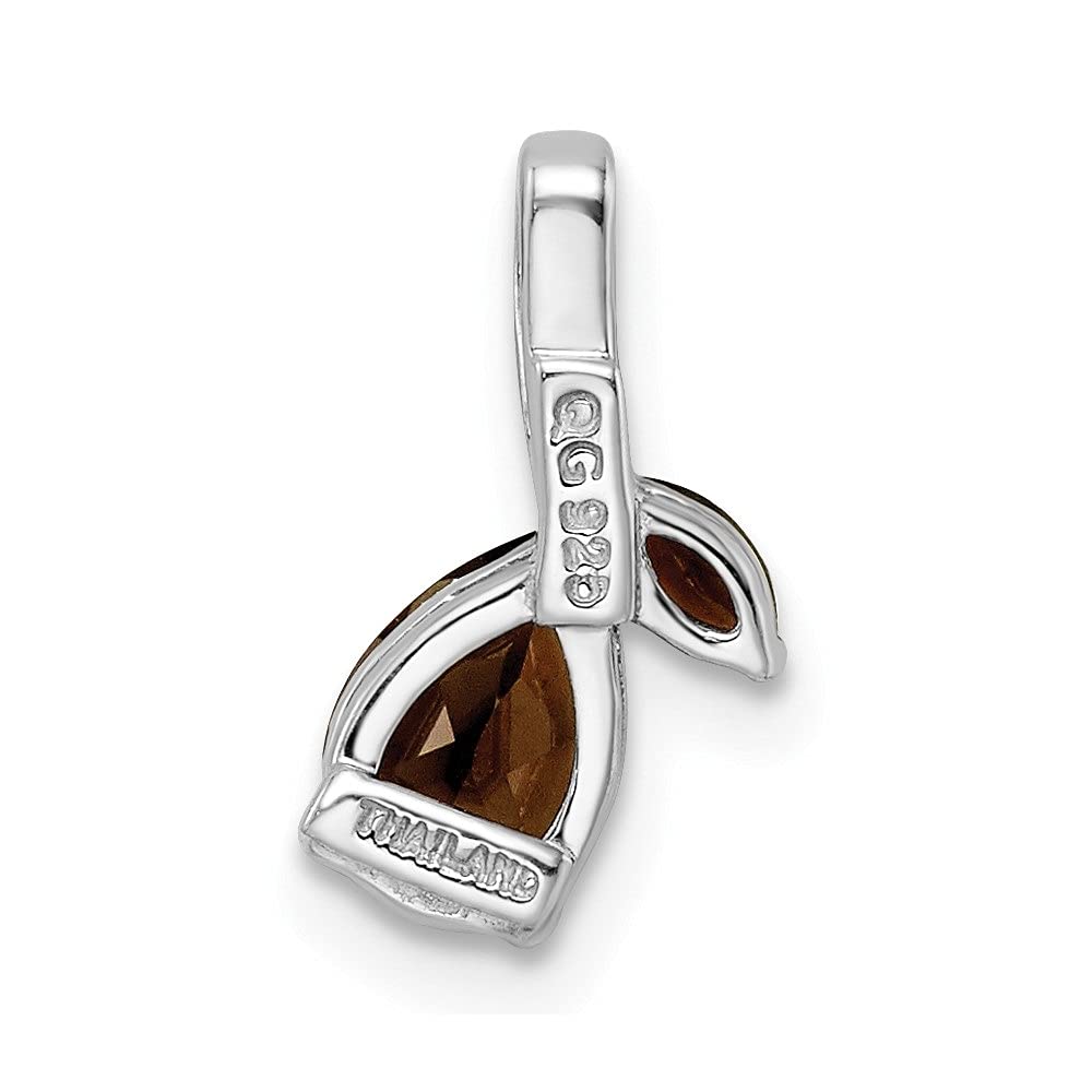 Auriga Fine Jewelry Sterling Silver .69ct Smoky Quartz and White Topaz Pendant Gift for Women