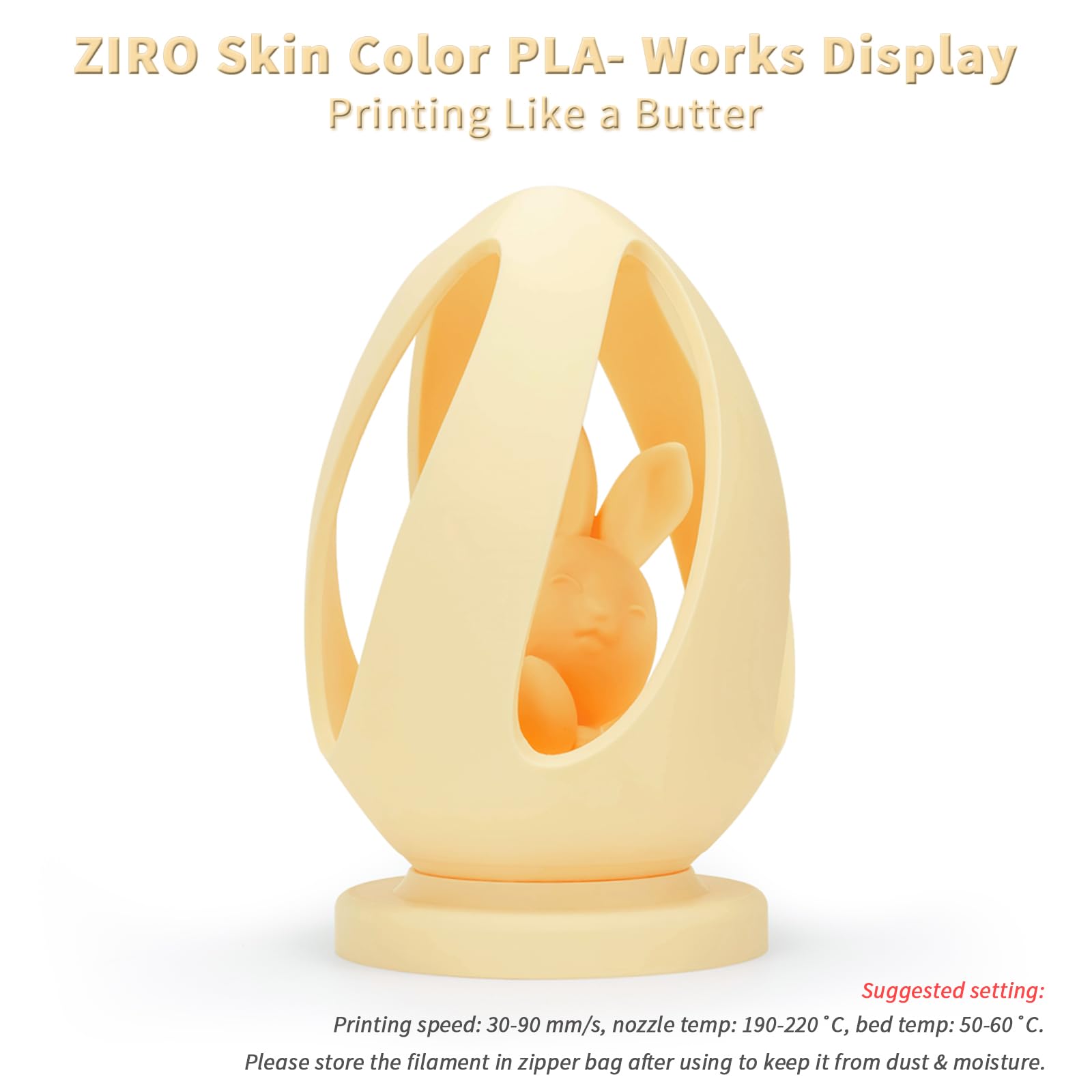 ZIRO PLA Filament 1.75mm,3D Printer Filament PLA PRO Basic Color Series 1.75MM 1KG(2.2lbs), Dimensional Accuracy +/- 0.03mm,Skin
