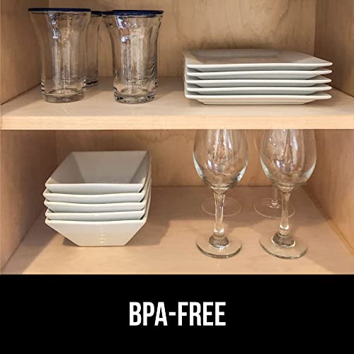 Gorilla Grip Ribbed Drawer and Shelf Liner for Cabinet, Non Adhesive Waterproof Protection for Kitchen, Strong Grip, BPA Free Plastic Liners for Cabinets, Bathroom Cupboard Drawers, 17.5x20, Clear