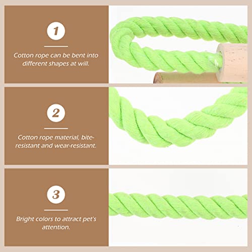 Ipetboom Parrot Stand Bars Parrot Bite Toy 2pcs Parrot Perch Platform Cage Bird Climbing Stand Bird Bungee Toy for Parakeet Cockatoo Conure Lovebirds Finch Canaries Bird Cage Stand Parrot Rope Perch
