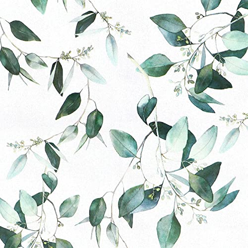 Erfoni Green Leaf Wallpaper Peel and Stick Wallpaper Floral Contact Paper for Bathroom 17.7inch x 118.1inch Greenery Wallpaper Peel and Stick Vintage Flower Decorative Self Adhesive Wall Paper