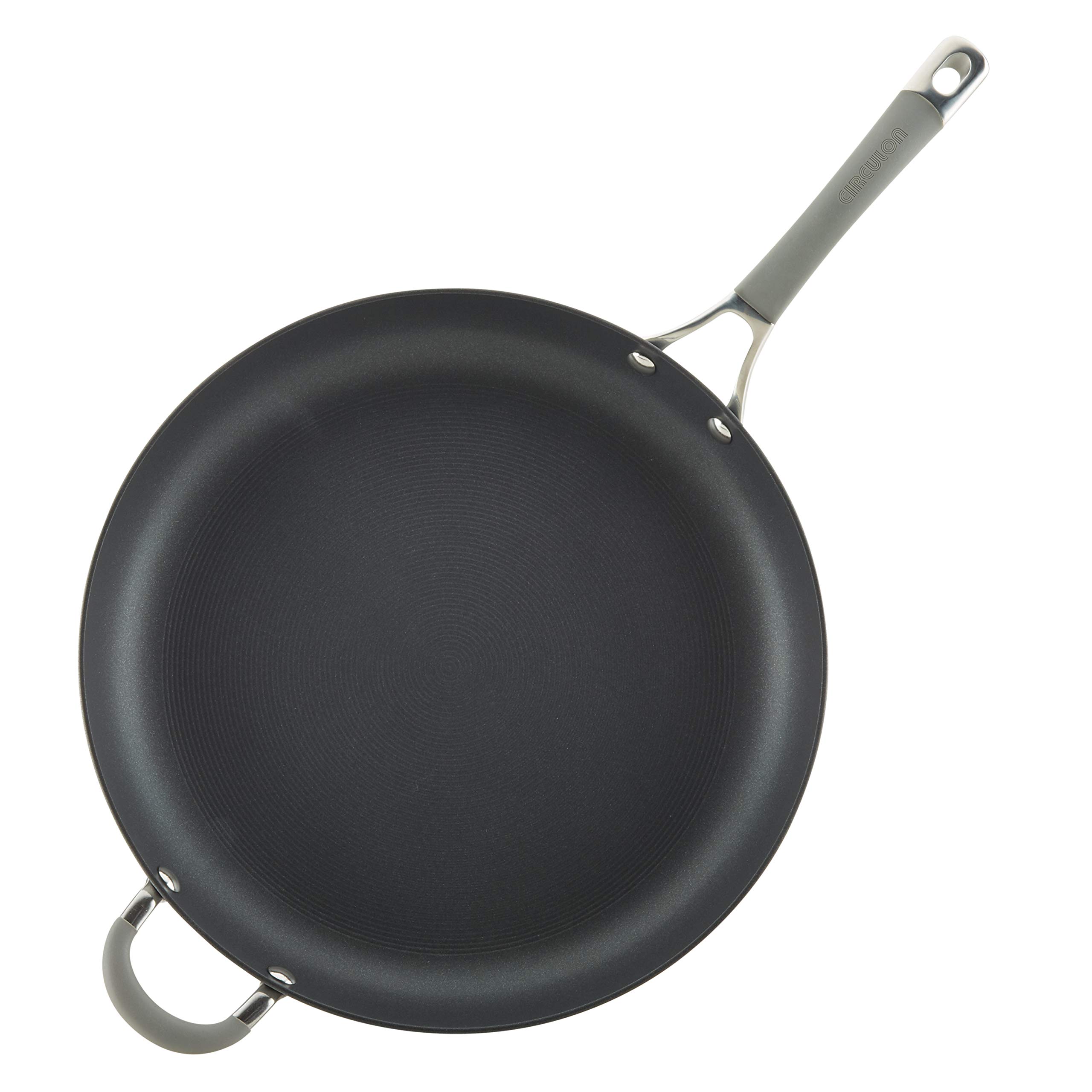 Circulon 81401 14" Helper Handle Hard Anodized Aluminum Skillet, 14 Inch, Oyster Gray