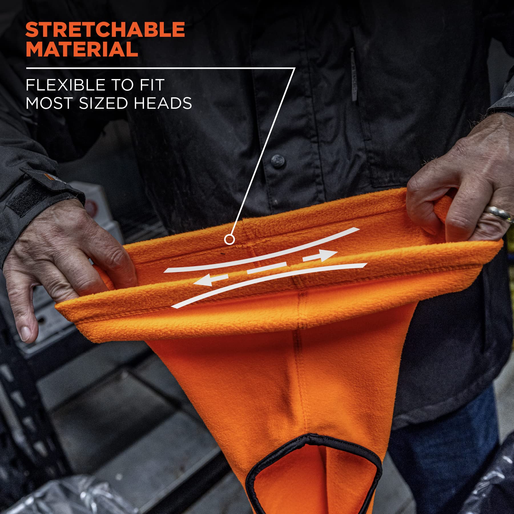 Ergodyne Standard Balaclava Face Mask-Fleece, Orange, One Size