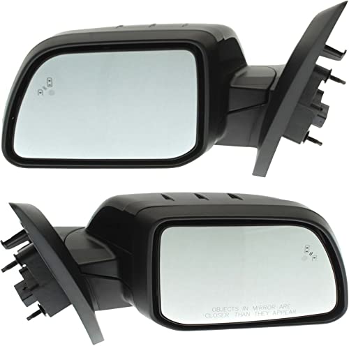 Kool Vue Driver & Passenger Side Power Heated Mirrors for Ford Edge 2011-2014 With Signal Light, Blind Spot Monitor, Memory & Puddle Lamp Paintable Build Date From February 08 2011