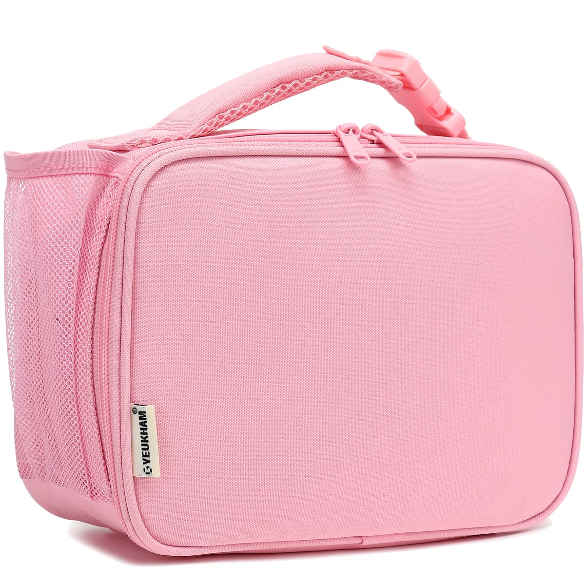 GYEUKHAM Insulated Lunch Box for School, Thermal Reusable Durable Freezable Lunch Bags for Kids Boys Girls Men Women - Small Soft Cooler Portable Lunch Tote Kit for Work Picnic Travel,Pink