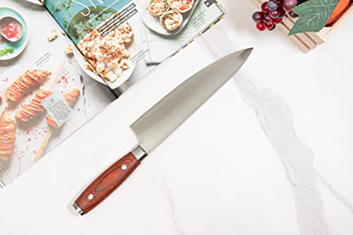 Chef Knife - 8 Inch Kitchen Knife with Stainless Steel Blade - Carving Knife for Meat and Vegetables - Knife for Kitchen - Professional Sharpness and Ergonomic Handle - Multipurpose Cooking Knife