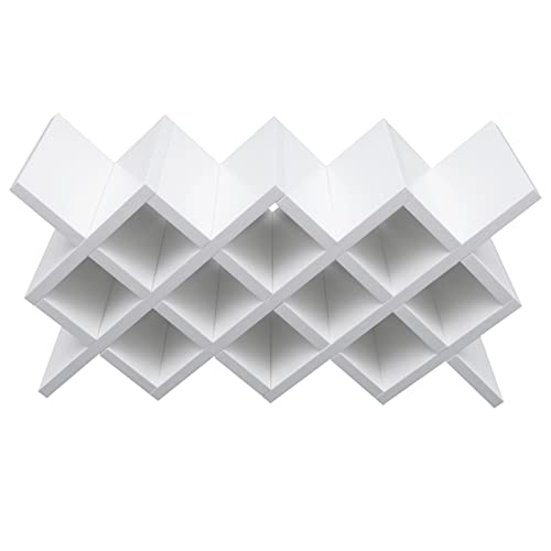 Gdrasuya10 Wine Rack Countertop for 10 Bottles, White Free Standing Wine Rack Tabletop Wooden Wine Storage Holder Display Rack Wine Bottle Shelf