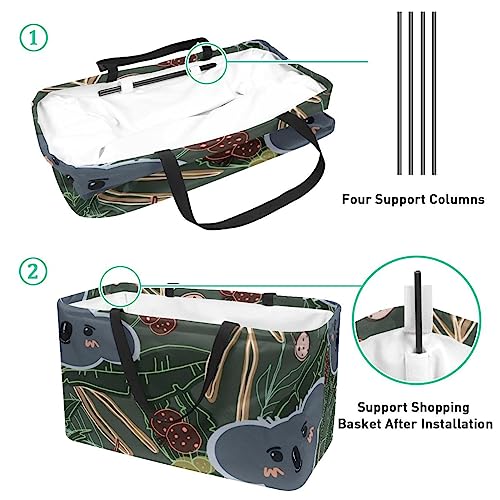 Cute Carla Print Large Capacity Laundry Organizer Tote Bag - Reusable and Foldable Oxford Cloth Shopping Bags