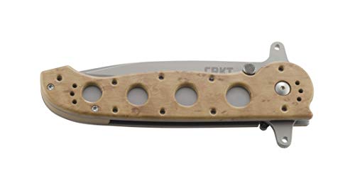 COLUMBIA RIVER KNIFE & TOOL M16-14ZSF EDC Folding Pocket Knife: Everyday Carry, Serrated Edge Blade, Tanto, Automated Liner Safety, Dual Hilt, Bead Blast Blade / Desert Nylon Handle, 4-Position Pocket Clip,Beige
