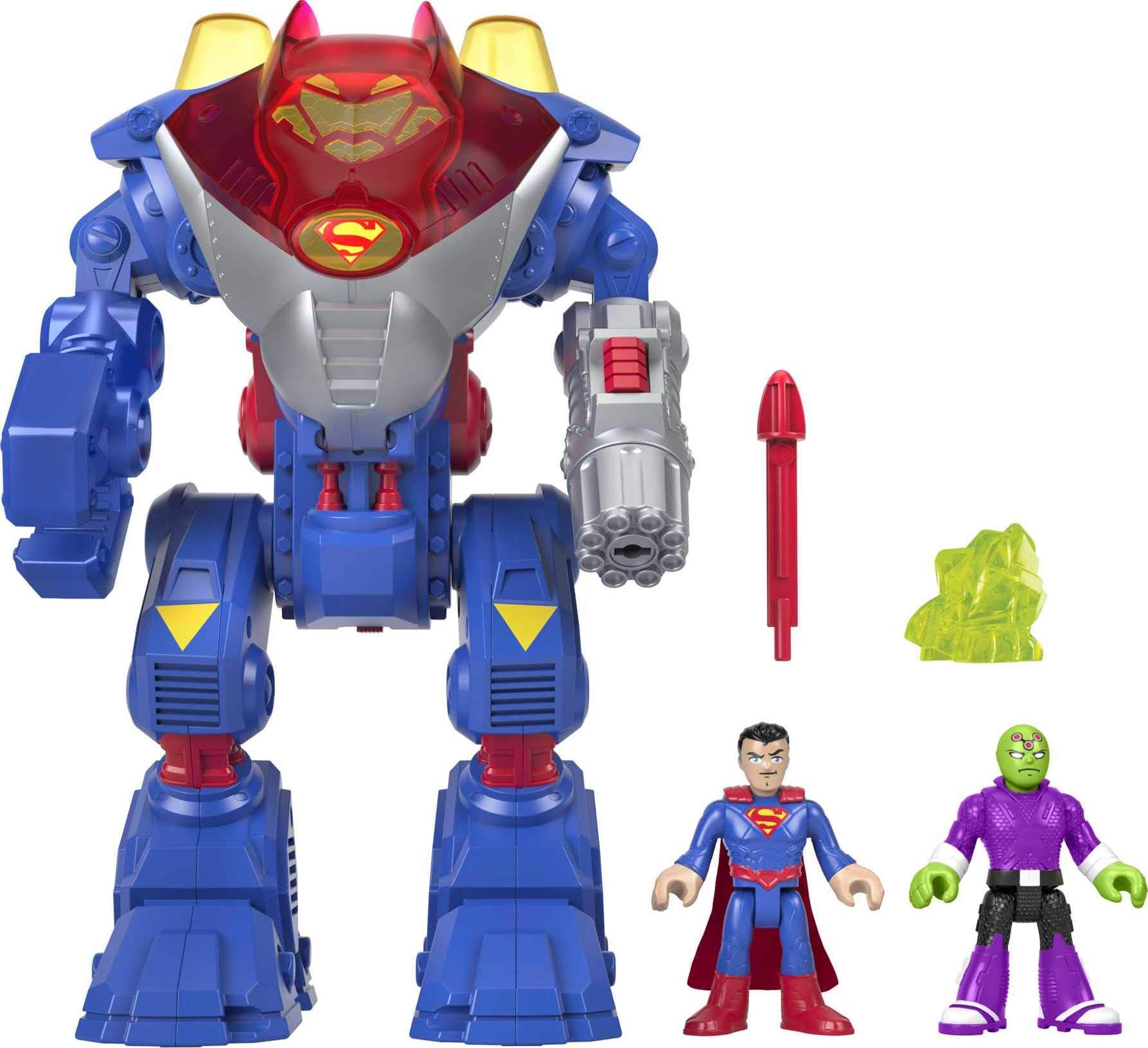 Fisher-Price Imaginext DC Super Friends Preschool Toy Superman Robot Playset with Lights Sounds & 2 Figures for Pretend Play Kids Ages 3+ Years