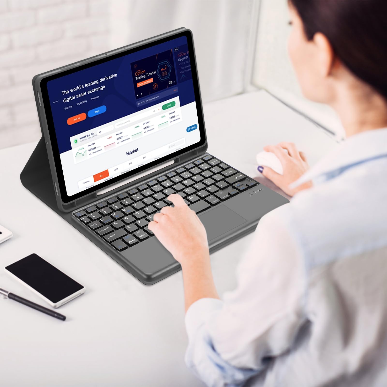 BORIYUAN Keyboard Case for All-New HD 10/HD 10 Plus Tablet 11th Generation 2021 Release 10.1",7 Colors Backlit Detachable Keyboard Slim Folio Smart Cover for HD 10/10 Plus 2021- Black
