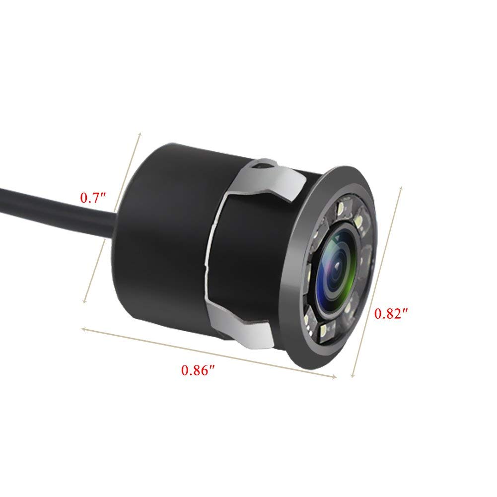 Backup Camera, JPP Embedded Front/Rear View Camera Waterproof Reverse Camera, IR Night Vision Reverse Camera Parking Guide Line & Screen Mirror Image on/Off for Truck, Car, Travel Trailer.
