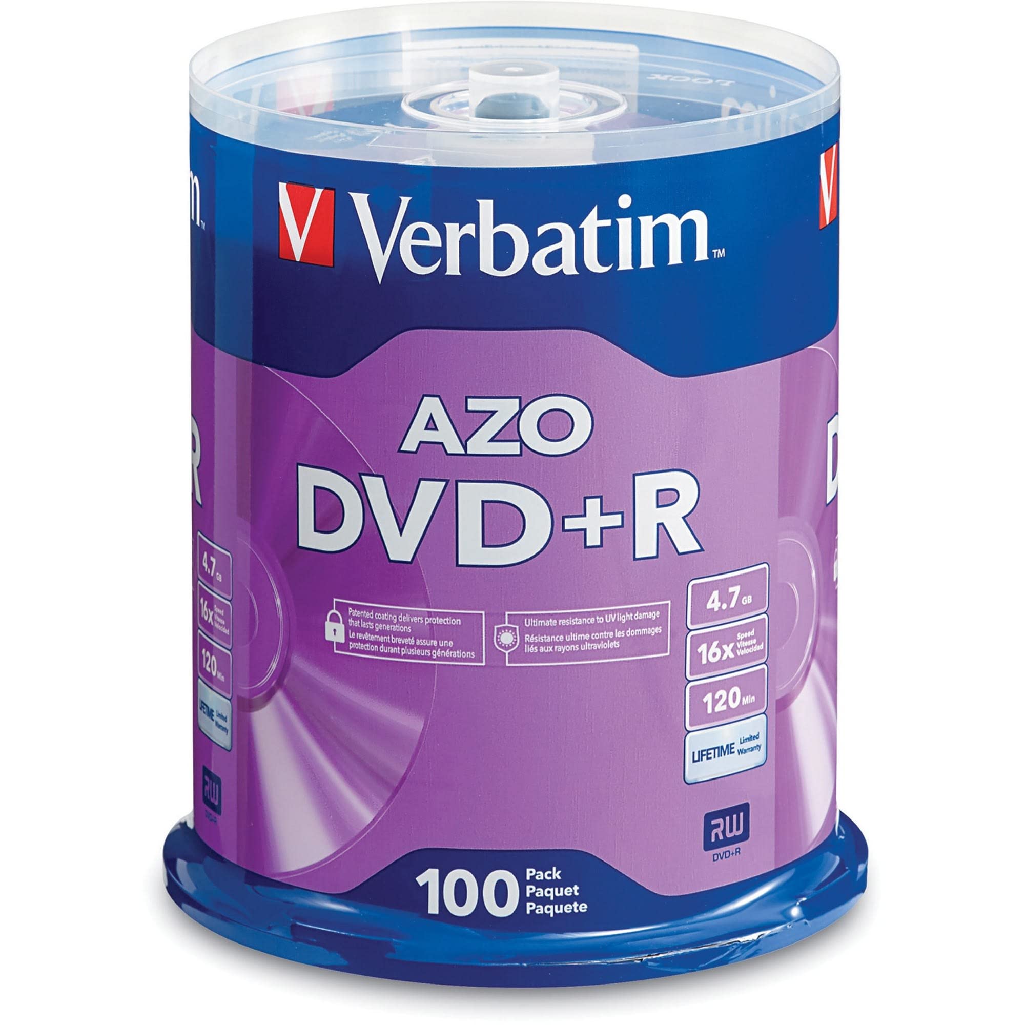 Verbatim® Life Series DVD+R Spindle, Pack Of 100