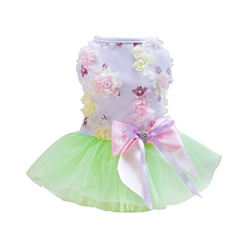 Dog Dresses for Small Dogs Easter Cotton Pet Spring and Summer Pet Clothes Spring Cute Pet Supplies Cotton Peach Dress