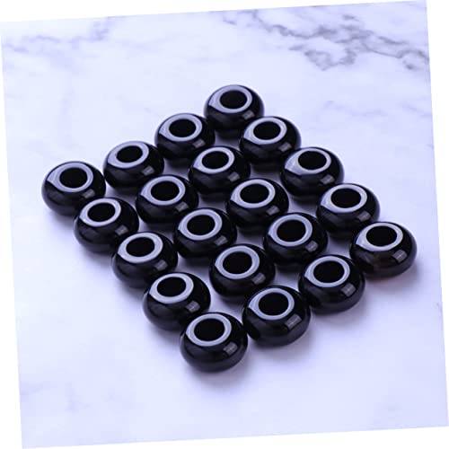 EXCEART 40 Pcs Beads with Large Holes Gemstone Beads Large Hole Spacer Beads Lava Beads Blue Lace Agate Beads Gemstone for Jewelry Making Beading Kits Loose Beads Round Beads Suite Natural