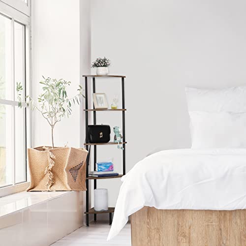 LIANTRAL 5 Tier Corner Shelf, 49.8β Corner Shelf Stand, Corner Bookshelf Plant Stand, Storage Shelf for Bathroom, Living Room, Kitchen, Home Office